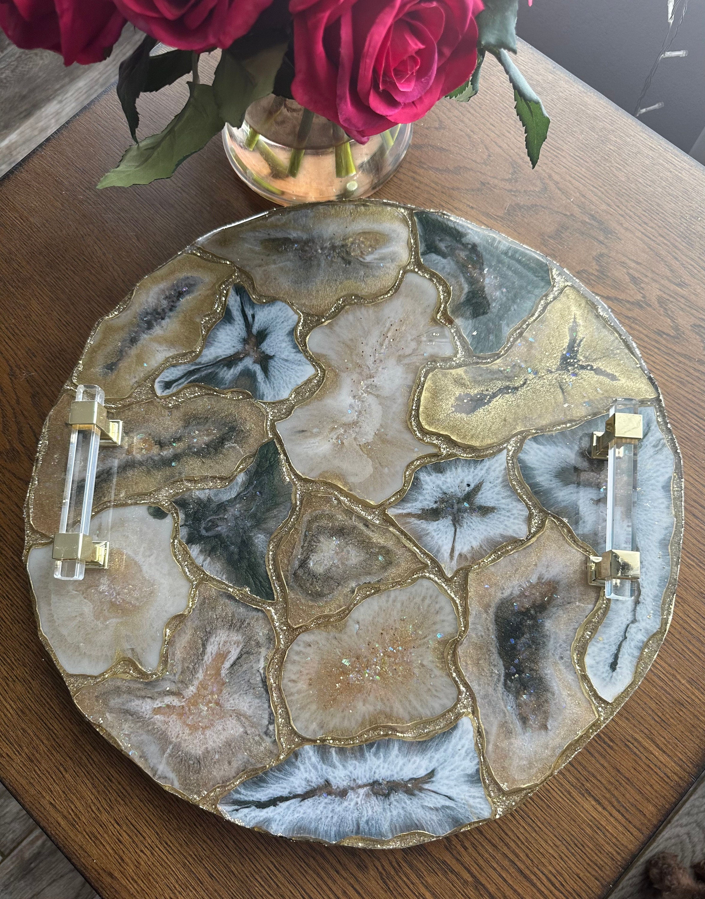 Stunning Agate Geode Tray - Unique Hand Made Luxury Home Decor. - Etsy