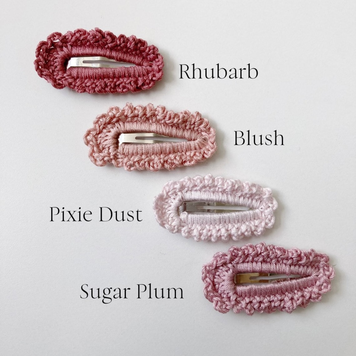 Crochet Hair Clips/ Crochet Hair Accessories/ Snap Clips for - Etsy