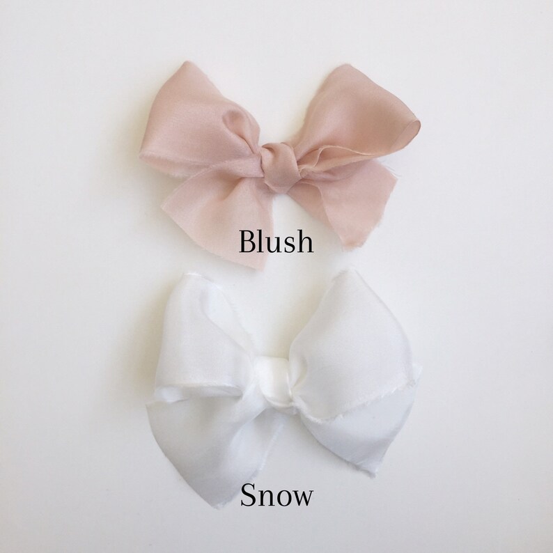 Raw Silk Bow/ Silk Hair Bow/ Toddler Bow Clip/ Silk Newborn | Etsy