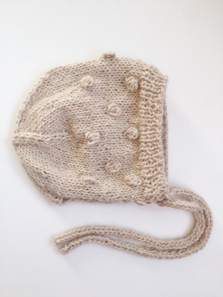 Knitted Bonnet/ Gender Neutral Hat for Babies/ Newborn Photo - Etsy