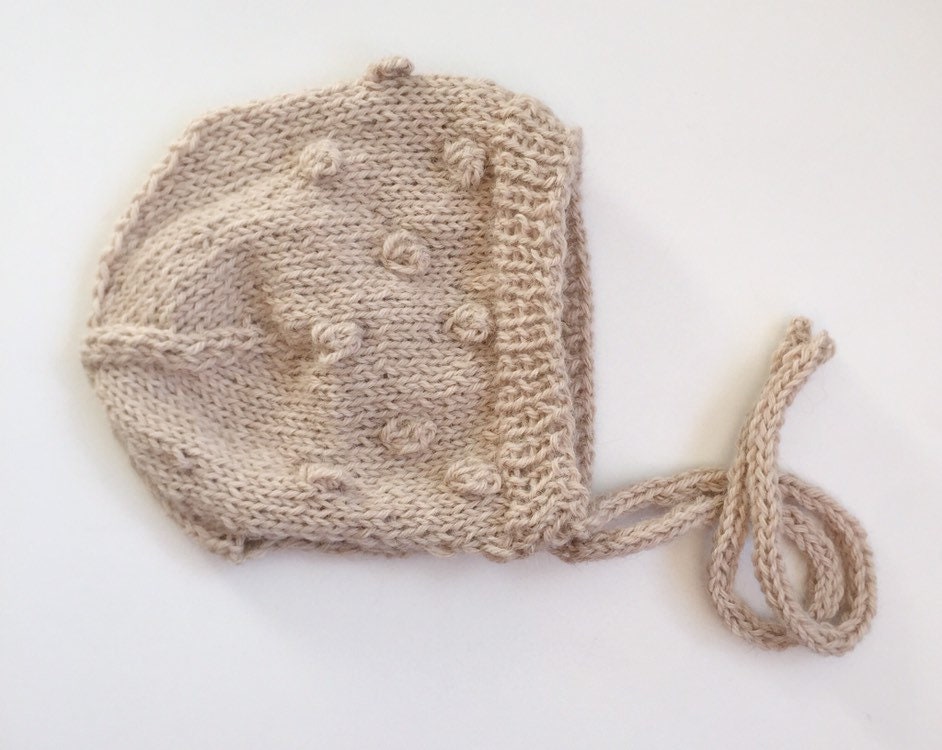 Knitted Bonnet/ Gender Neutral Hat for Babies/ Newborn Photo - Etsy