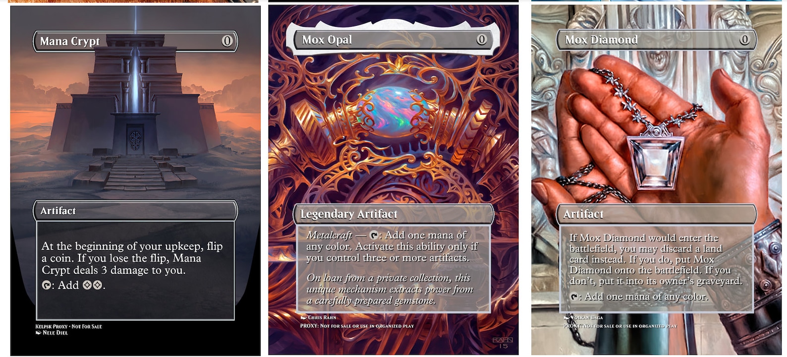 MTG Mana Rocks-Mana Crypt/Sol Ring/Chrome Mox | Etsy