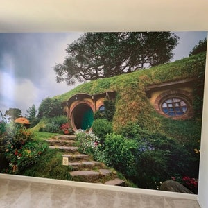 Wallpaper *hobbit Hole in Hobbiton*/ Hobbit Hole Wallpaper/ Lord of the ...