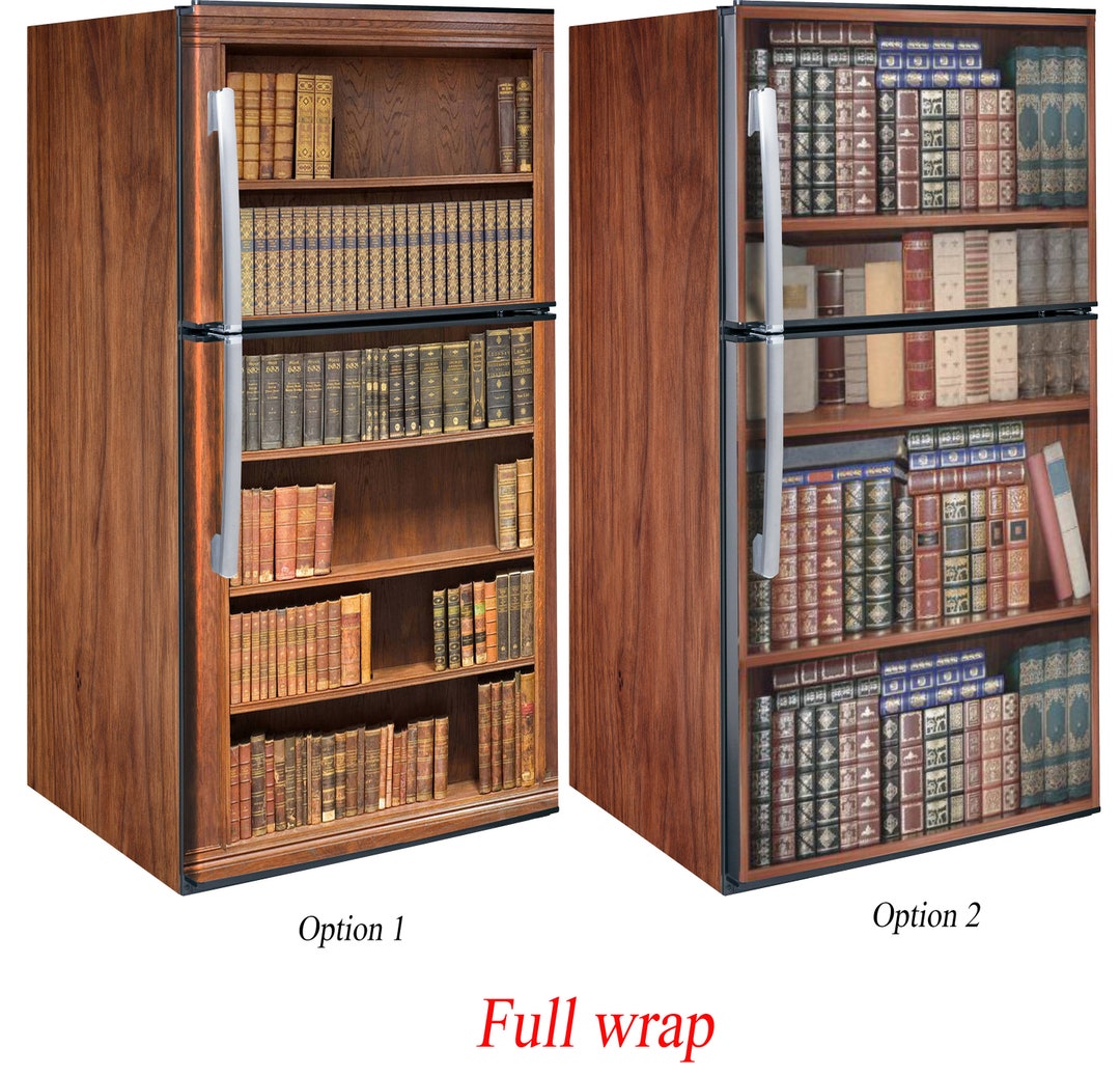 Fridge Vinyl Sticker Bookcase/bookcase Fridge Wrap/bookcase ...
