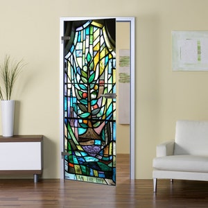 Door Wall Sticker *stained Glass Window "i Am the Life"* / Glass Door ...