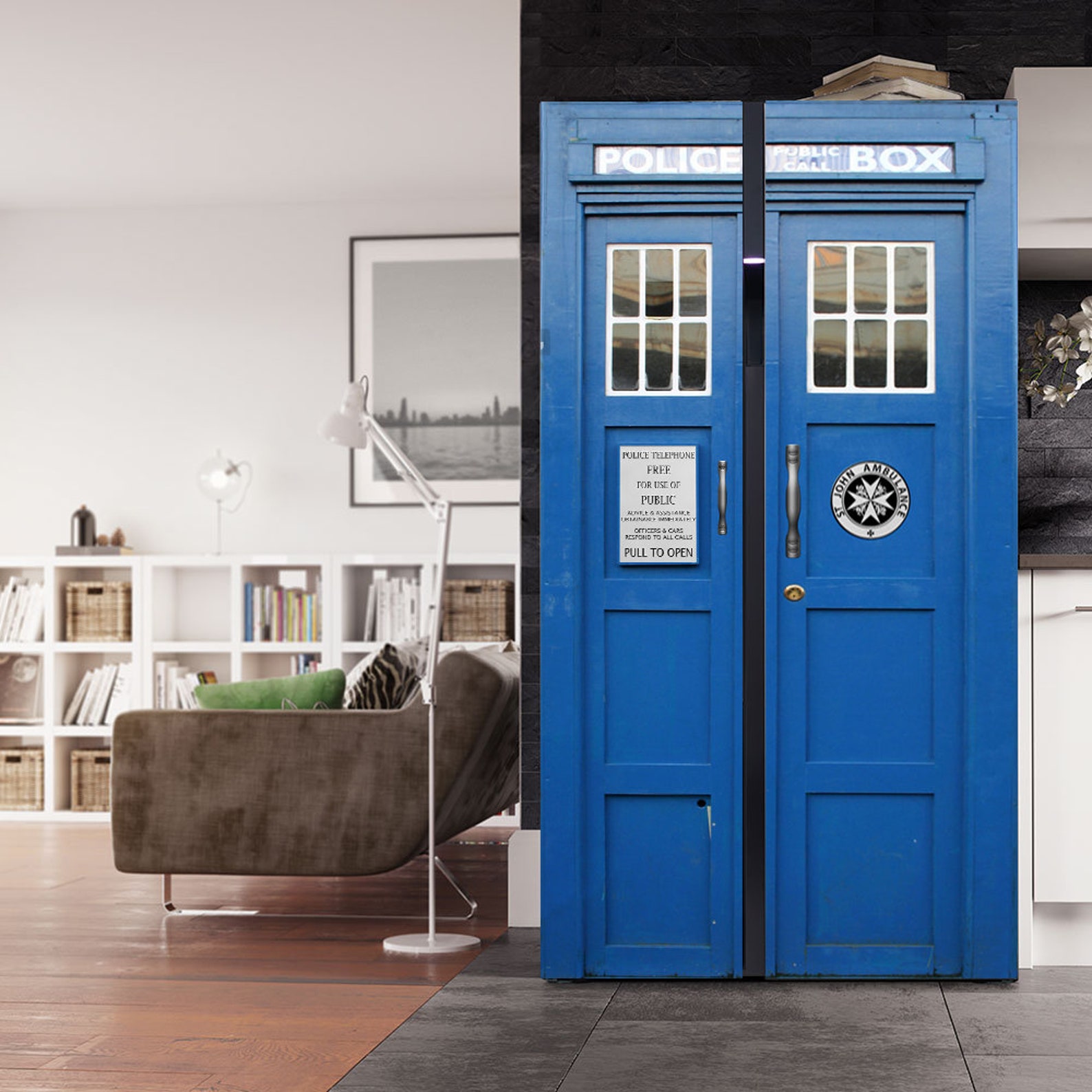 Tardis Refrigerator Wrap/ Policebox Fridge Cover/dr Who Tardis Door ...