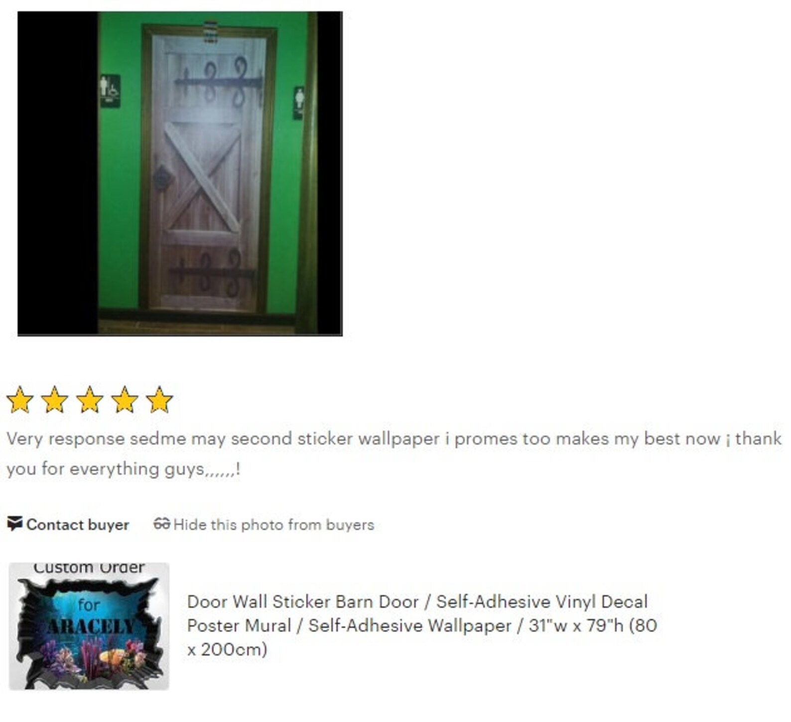 Door Wall Sticker Barn Door / Self-adhesive Vinyl Decal Poster - Etsy ...