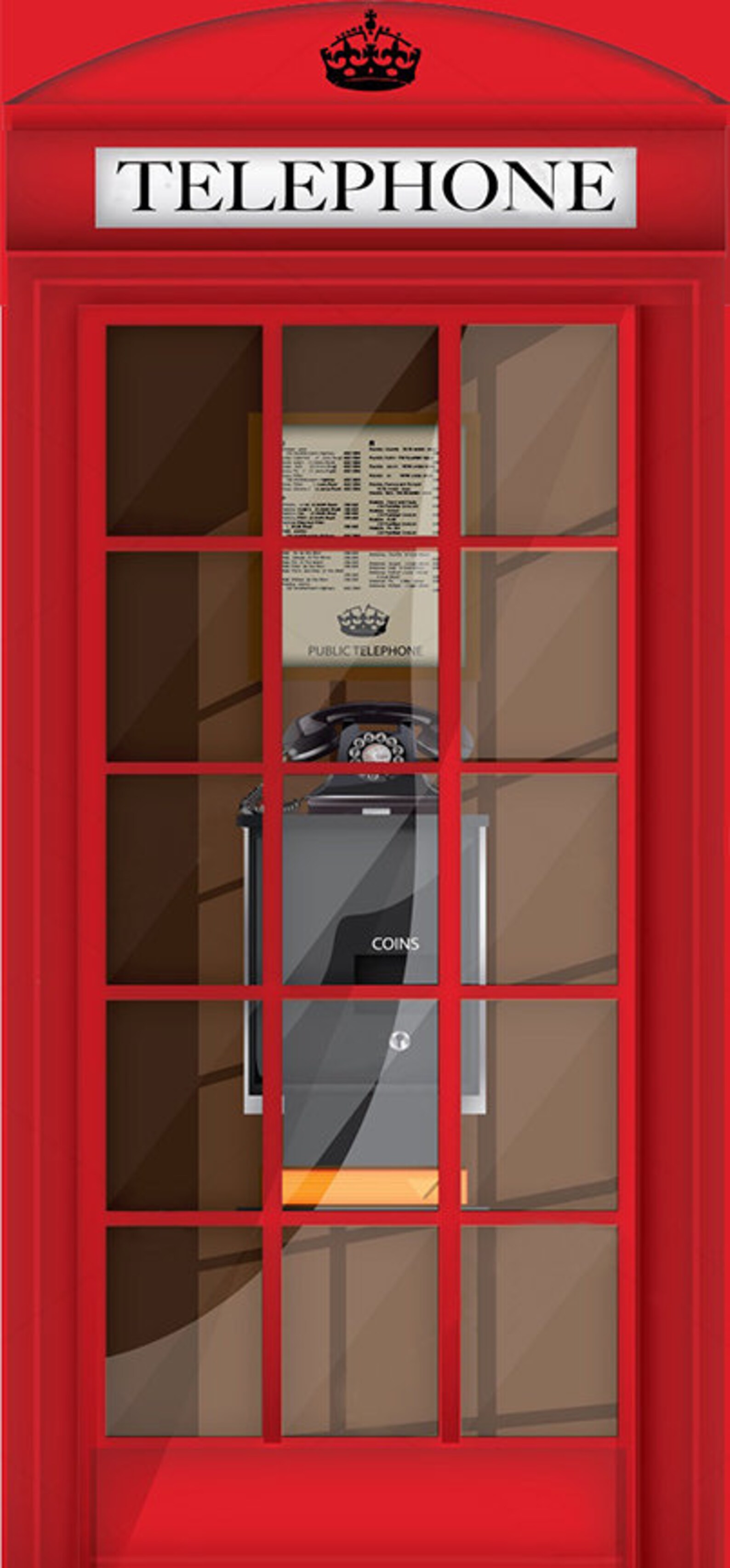 Fridge Vinyl Sticker red UK Telephone Box / Self-adhesive - Etsy