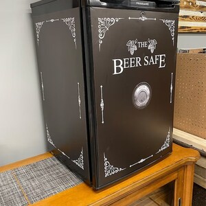 Fridge Vinyl Sticker - Mini-fridge Vinyl Sticker *beer Safe*/ Beer Safe ...