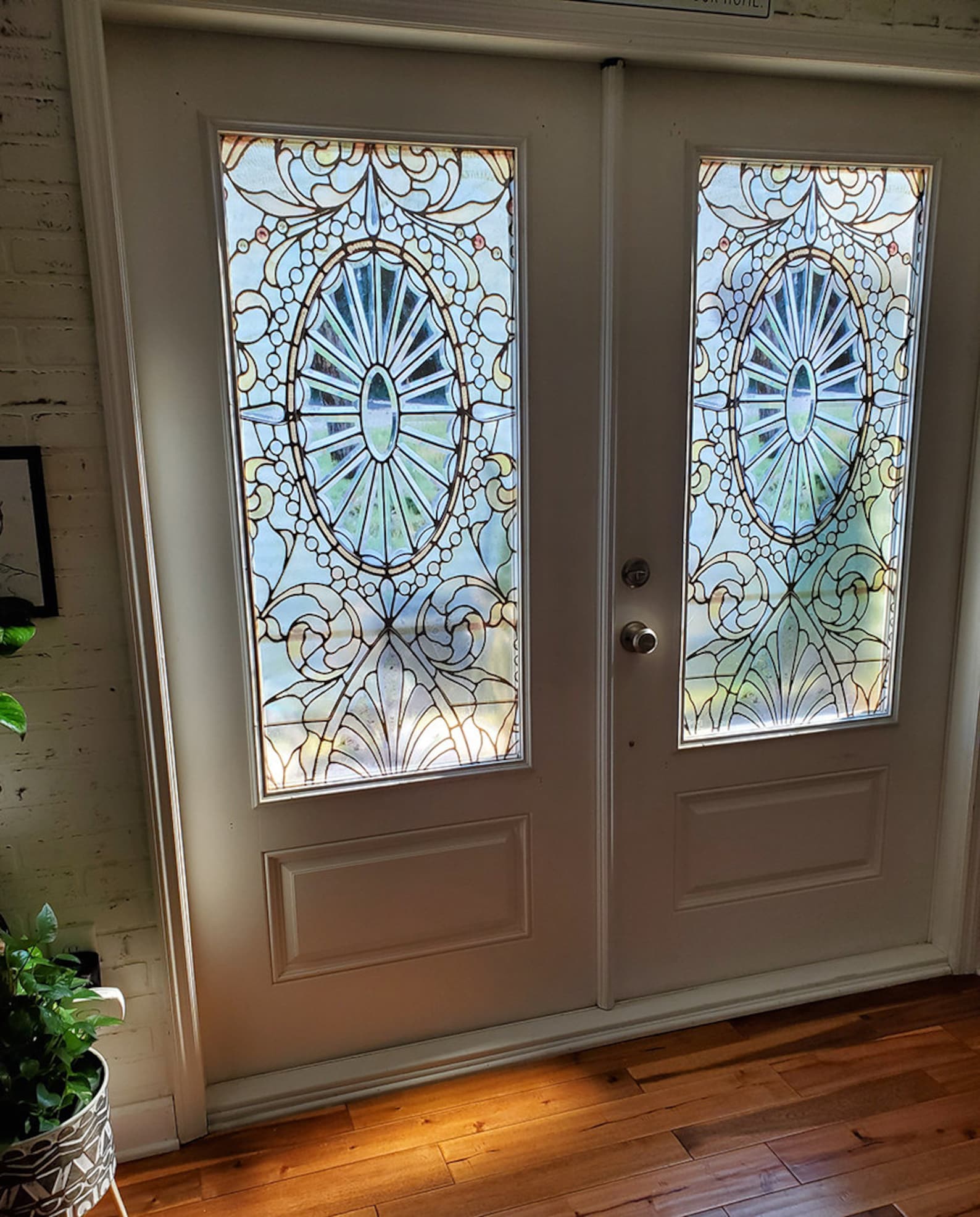 Door Wall Sticker stained Glass With Bevels / Stained Glass - Etsy