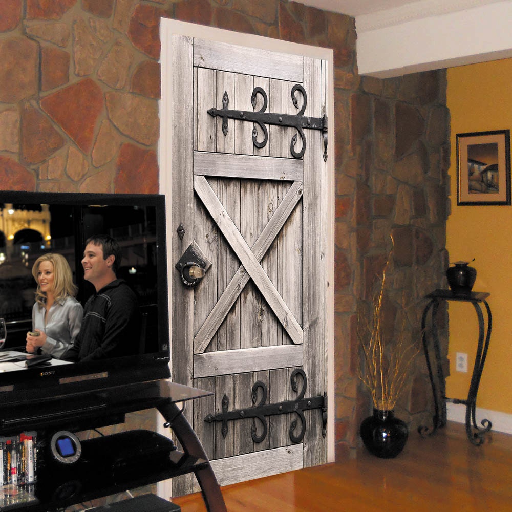 Door Wall Sticker Barn Door / Self-adhesive Vinyl Decal Poster - Etsy ...