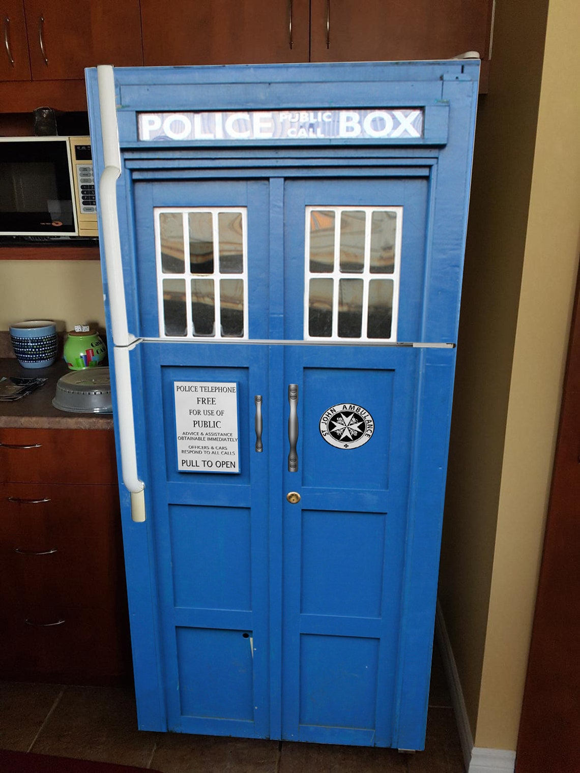 Tardis Refrigerator Wrap/ Policebox Fridge Cover/dr Who Tardis - Etsy