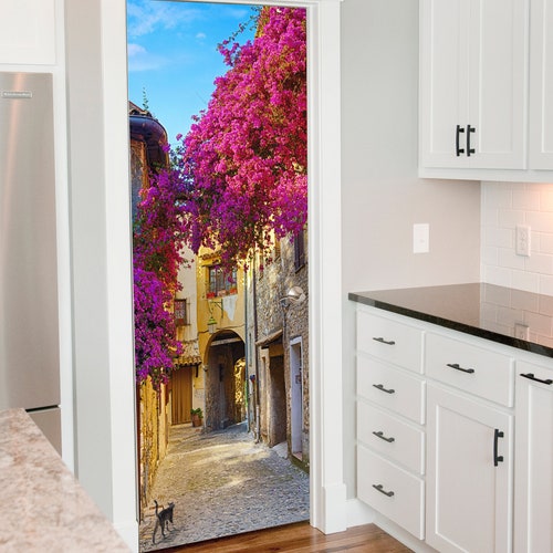 Door Wall Sticker blooming Tree / Self-adhesive Vinyl - Etsy