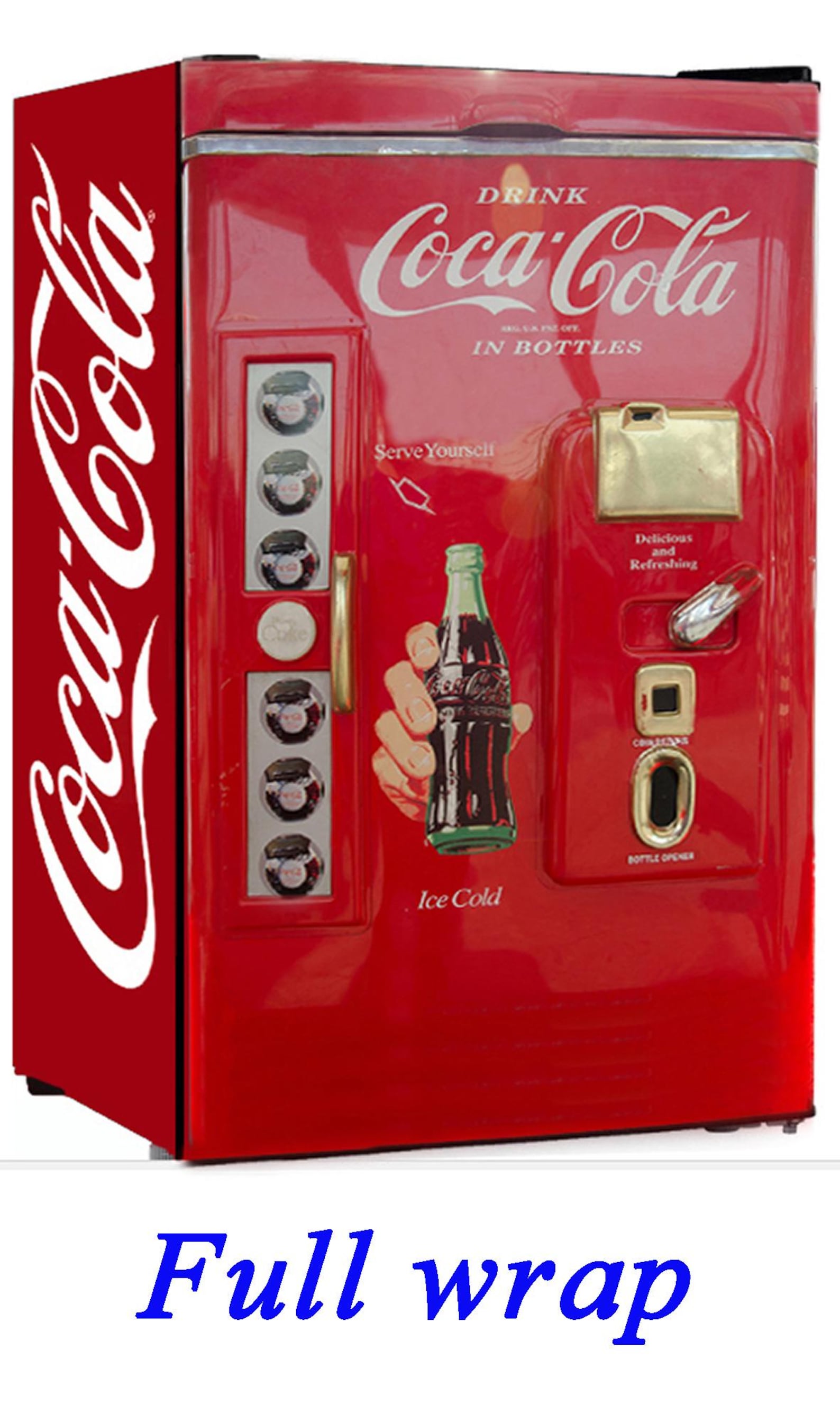 Mini-fridge Vinyl Sticker Vintage Vending Machine/ Vinyl Refrigerator ...