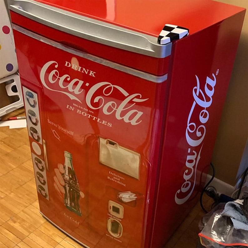 Mini-fridge Vinyl Sticker Vintage Vending Machine/ Vinyl Refrigerator ...