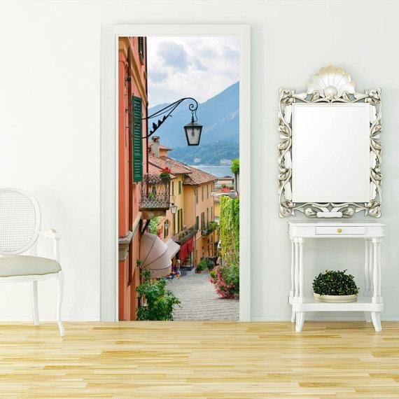 Door Wall Sticker Street in the Old Town / Street View - Etsy