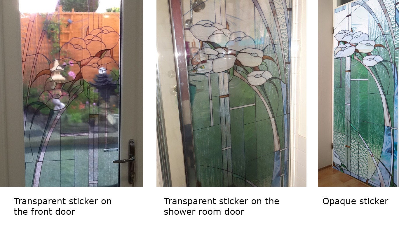 Door Wall Sticker modern Stained Glass Window/ Self-adhesive - Etsy