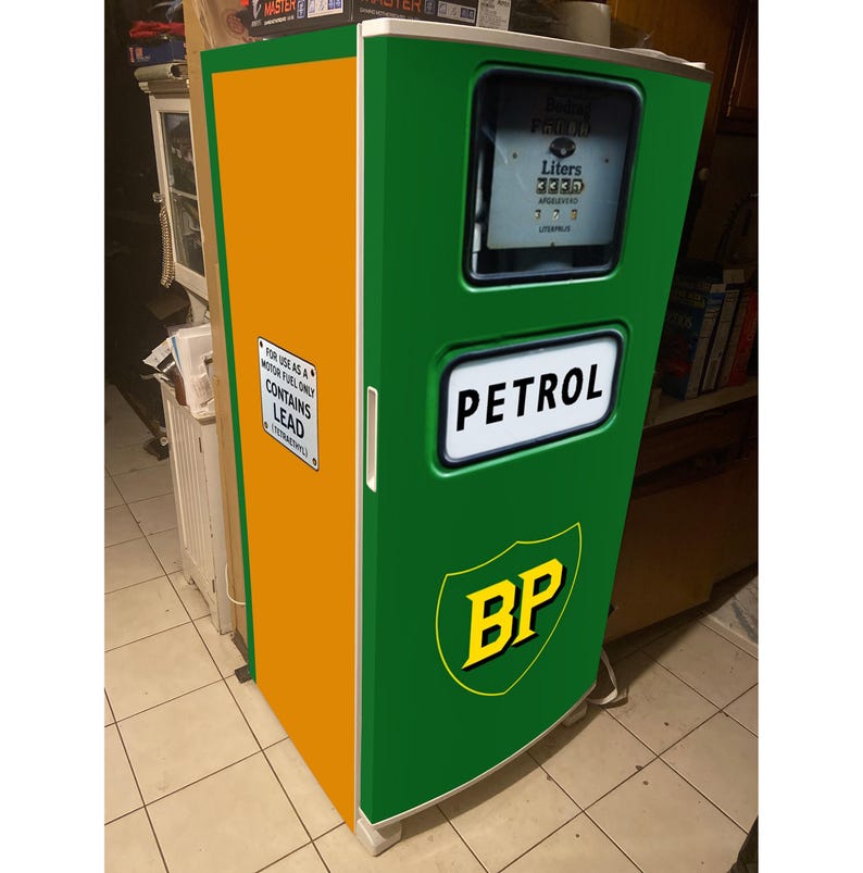 Vintage BP Fuel Pump Refrigerator Wrap /retro Gas Pump Fridge Wrap ...
