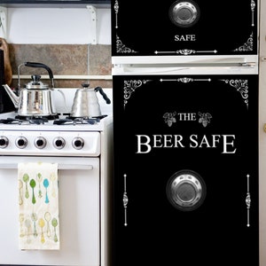 Fridge Vinyl Sticker - Mini-fridge Vinyl Sticker *beer Safe*/ Beer Safe ...