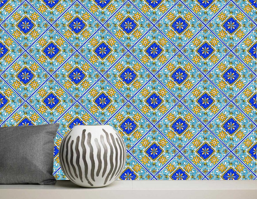 Laminated Vinyl Stickers Italian Majolica Tiles / Set 12/ 24/ 36 Pcs ...