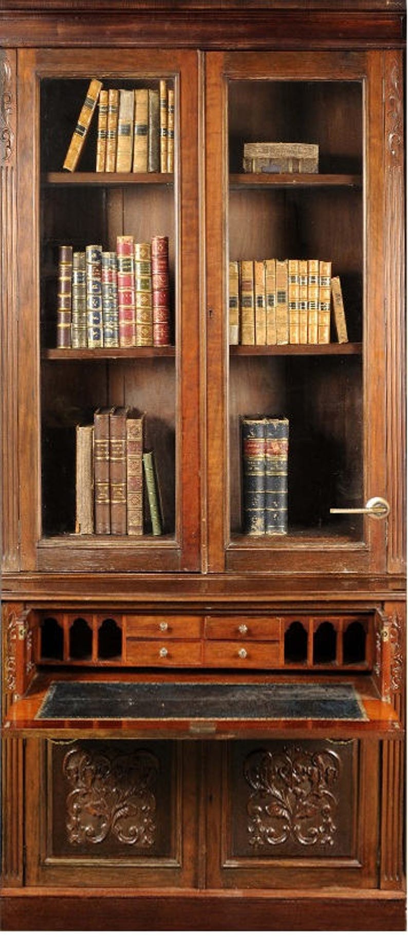 Door Wall Sticker Victorian Mahogany Secretaire Bookcase | Etsy