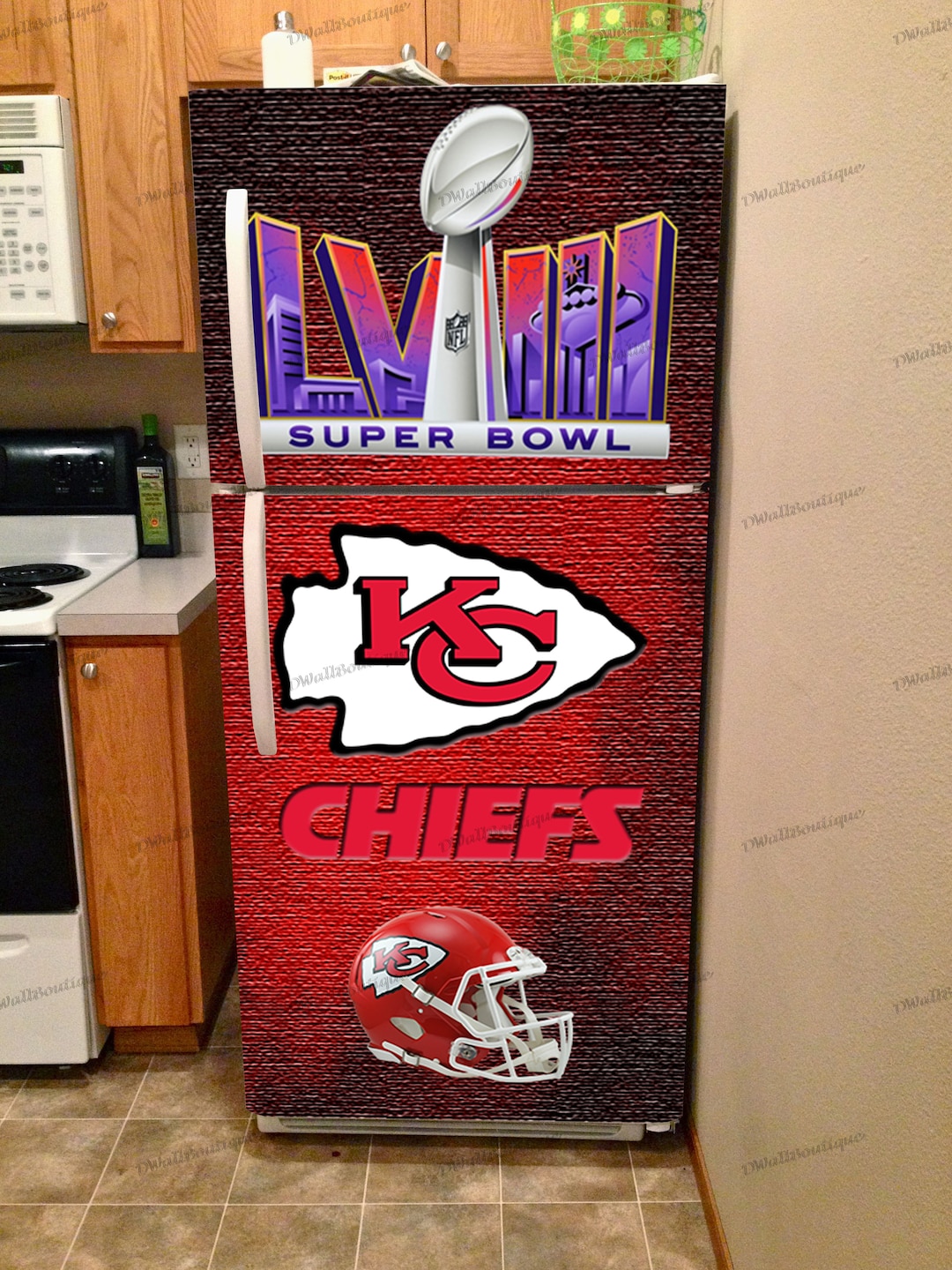 Fridge Vinyl Sticker Super Bowl /baseball Fridge Decal/ NFL ...