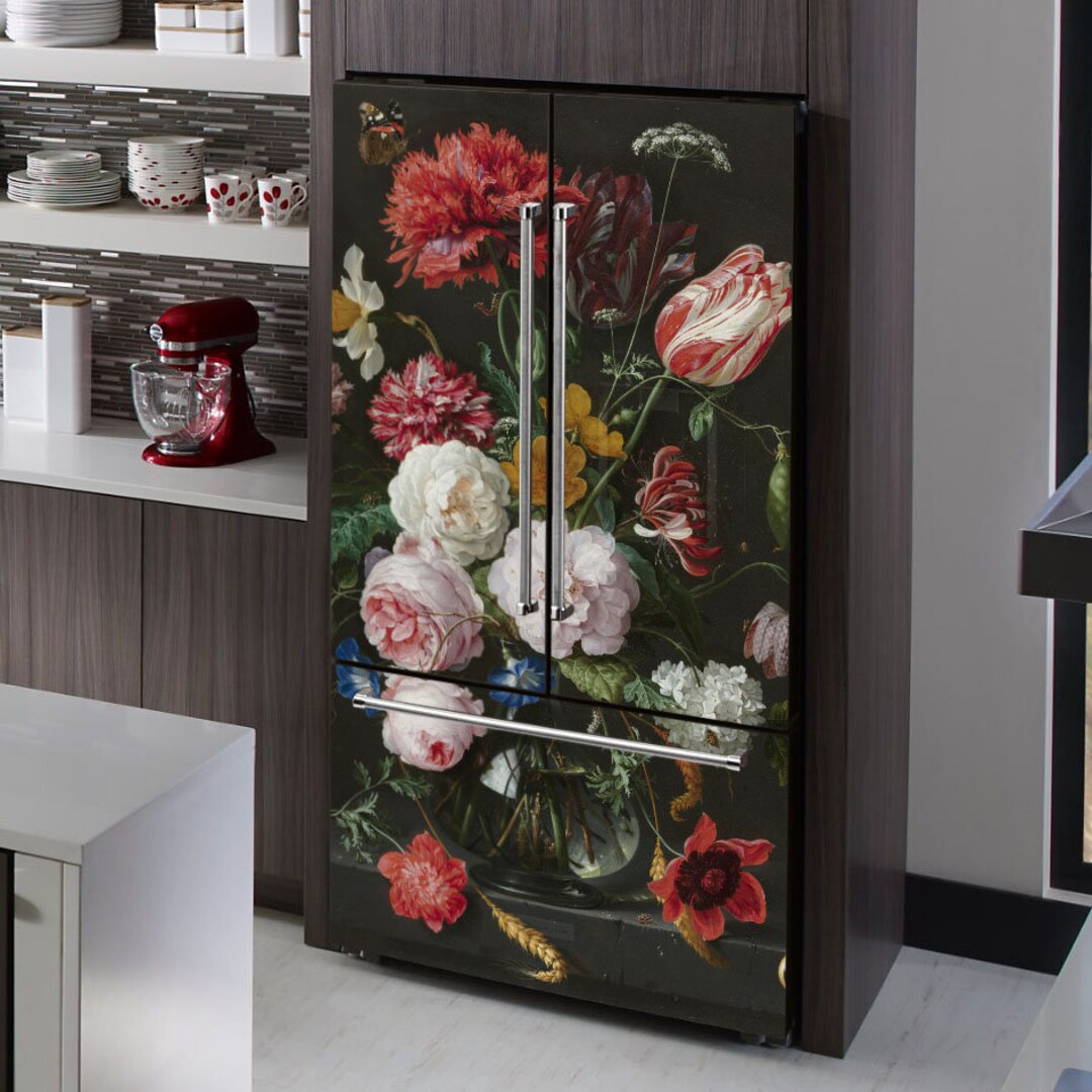 Fridge Wrap Still Life Gallery #4 / Dark Floral Art Dutch Decal ...