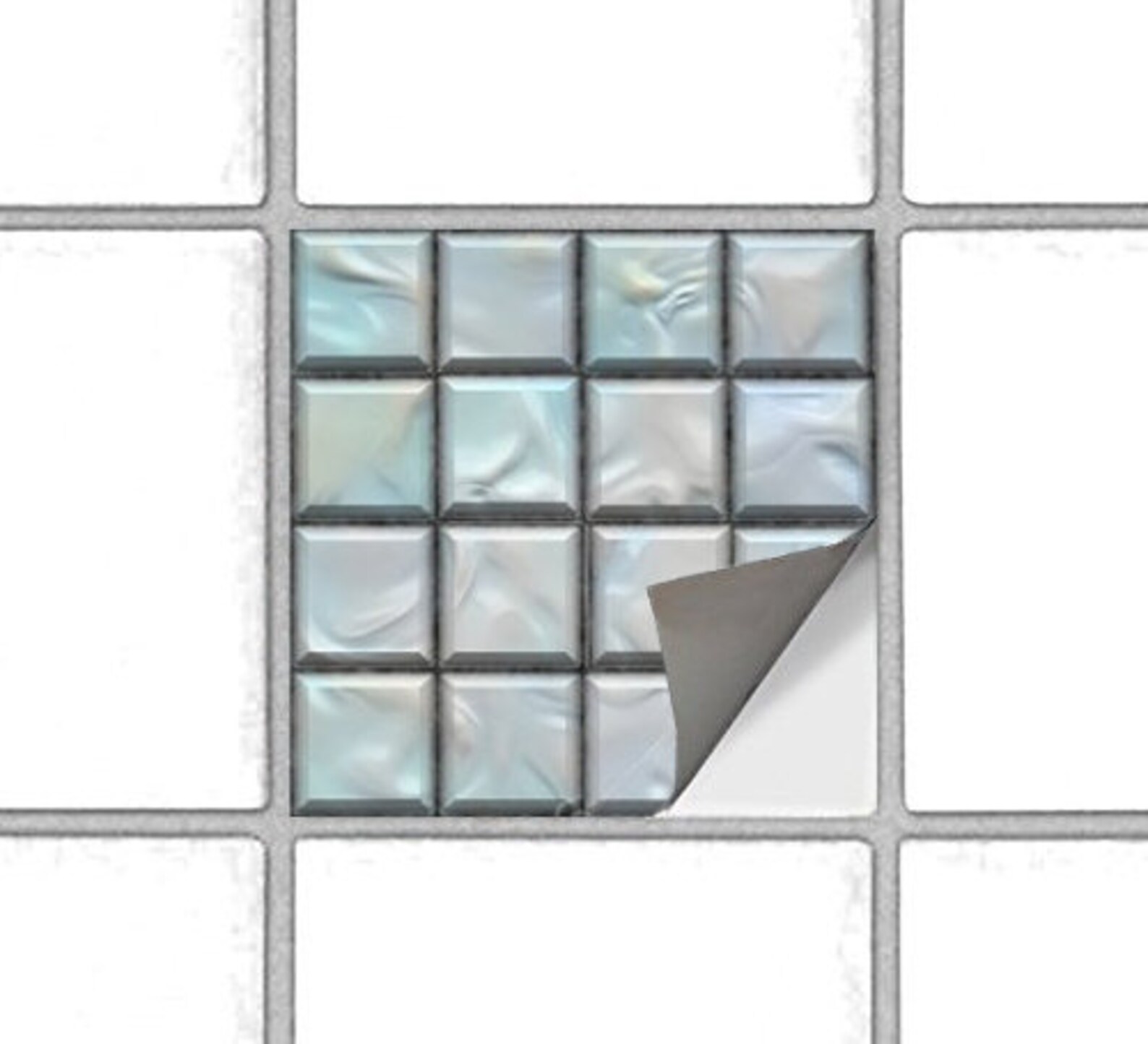 Vinyl Stickers Blue Mosaic Glass Tile / Set 12/24/36 Pcs / - Etsy