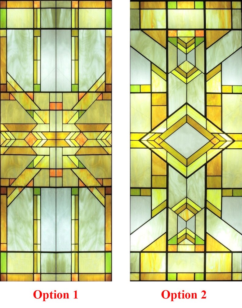 Door Wall Sticker *tiffany Stained Glass/ Stained Glass Door Decal ...