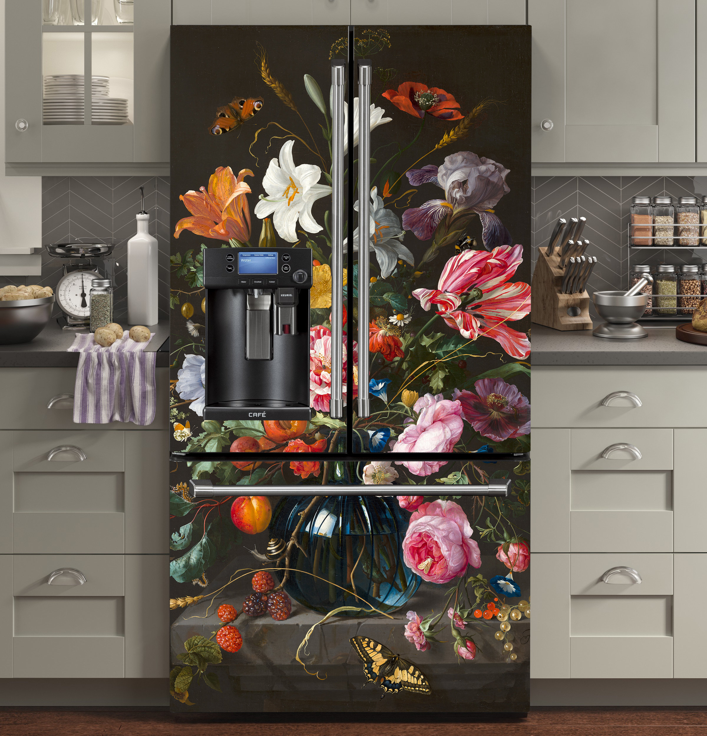 Fridge Wrap Still Life Gallery 6/flowers/ Floral Fridge - Etsy