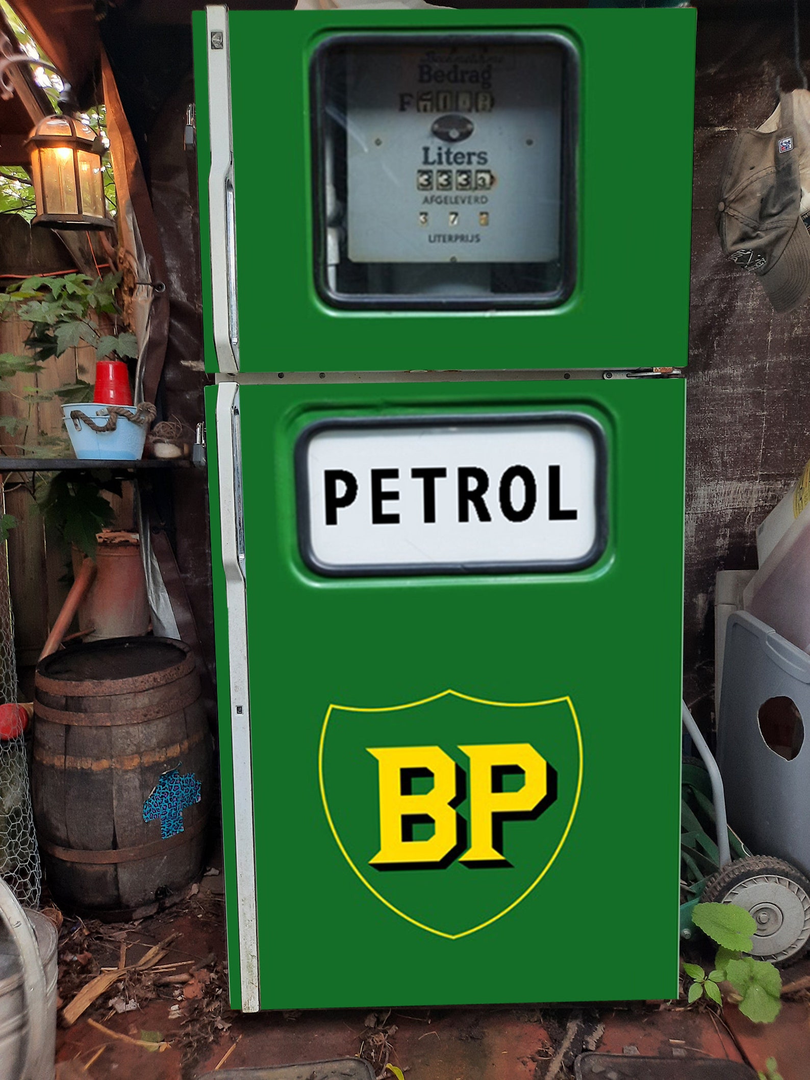 Vintage BP Fuel Pump Refrigerator Wrap /retro Gas Pump Fridge Wrap ...