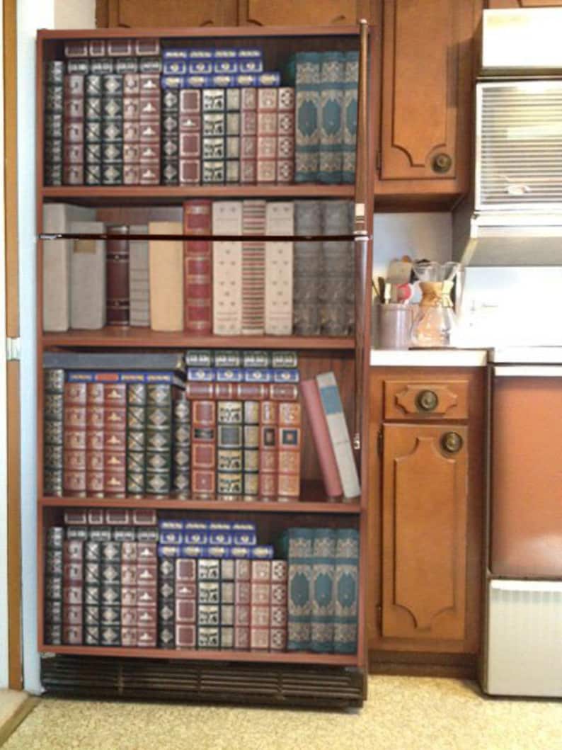 Door Wall Sticker Bookcase/ Library Wallpaper/ Bookcase Door Decal ...