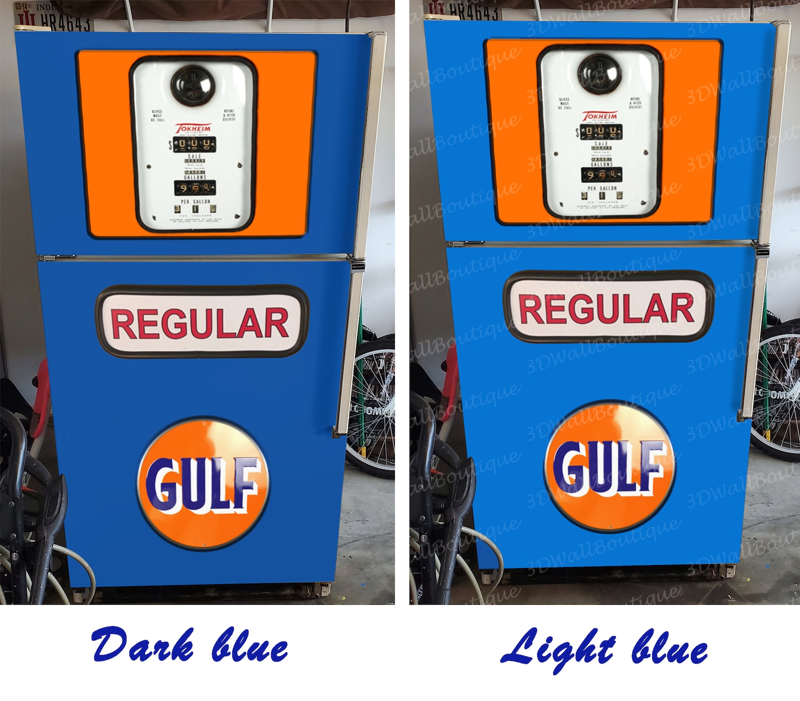 Vintage Gulf Gas Pump Refrigerator Wrap Skin / Retro Fridge Wrap/ Old ...