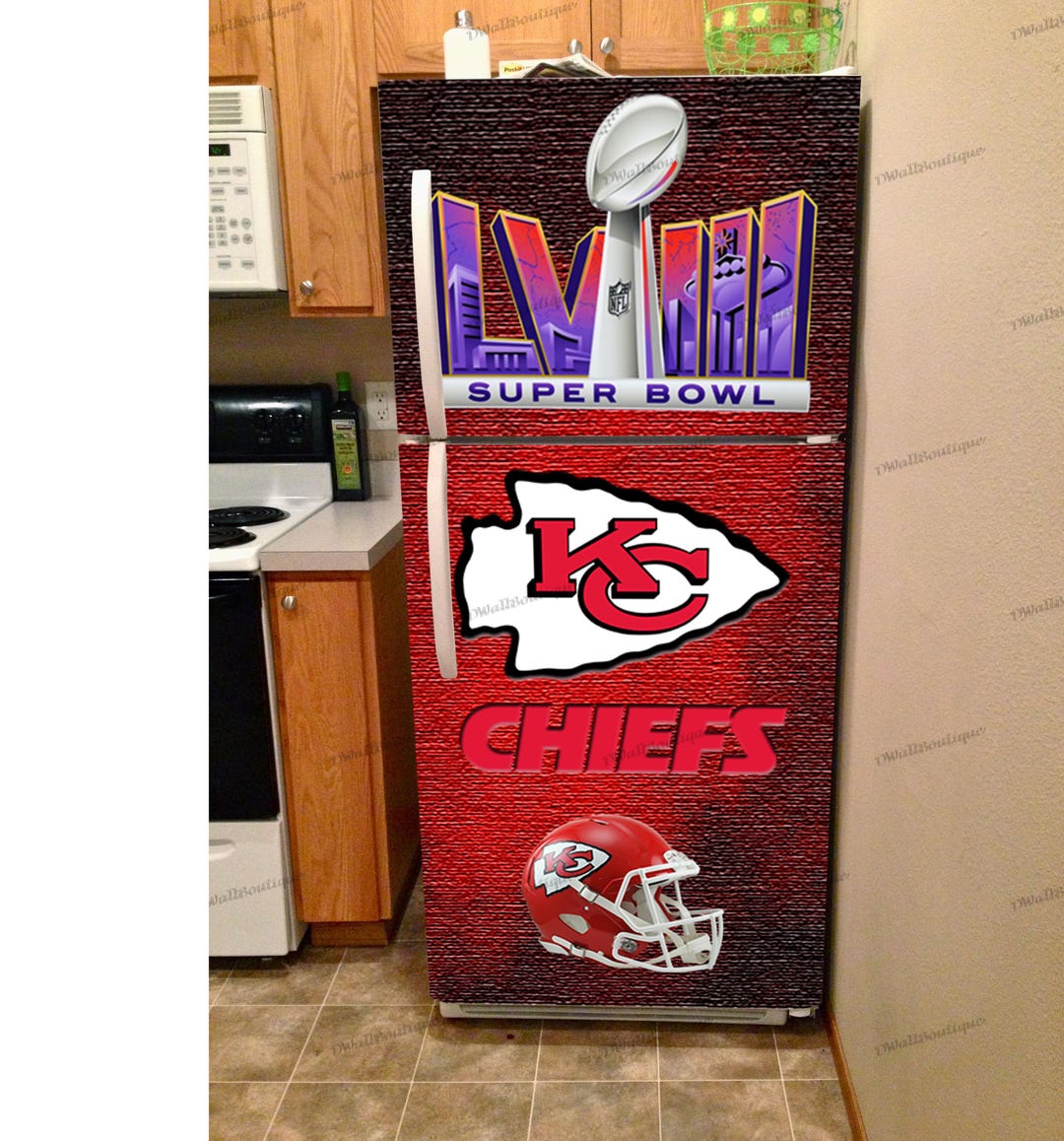 Fridge Vinyl Sticker Super Bowl /baseball Fridge Decal/ NFL ...