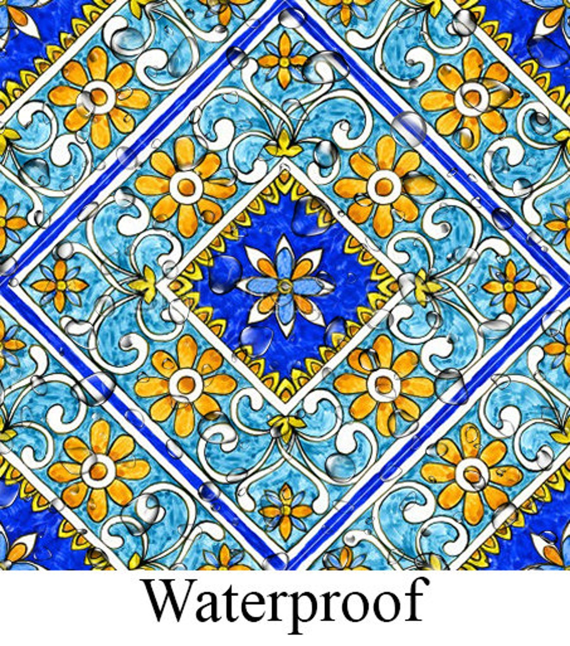 Laminated Vinyl Stickers Italian Majolica Tiles / Italian Tile Stickers ...