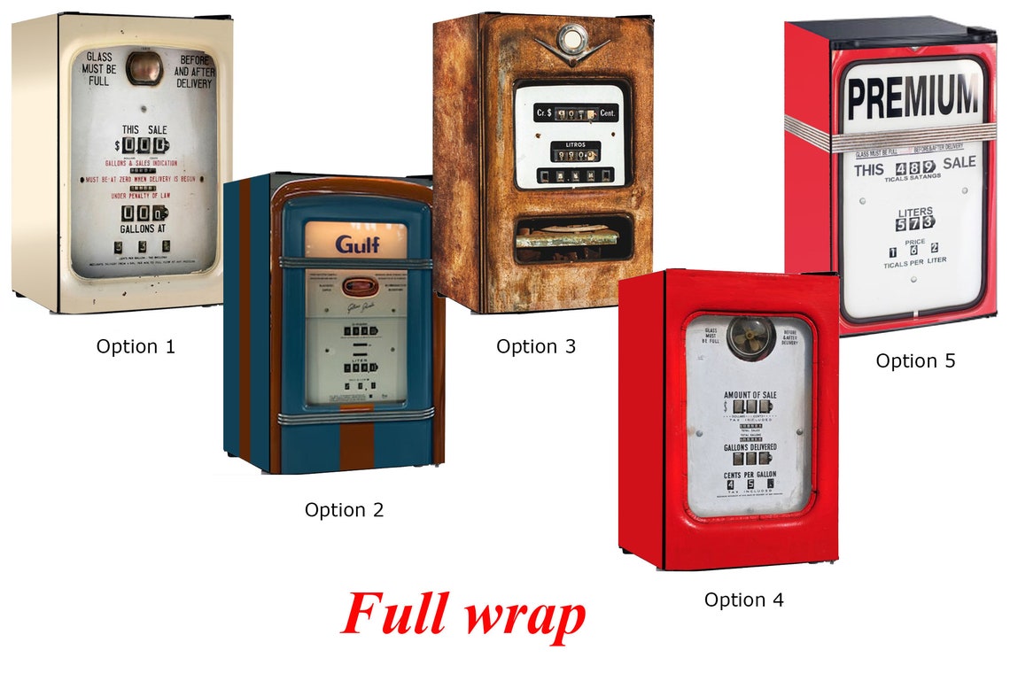 Mini-fridge Vinyl Sticker old Fuel Pumpvintage Car Fuel | Etsy