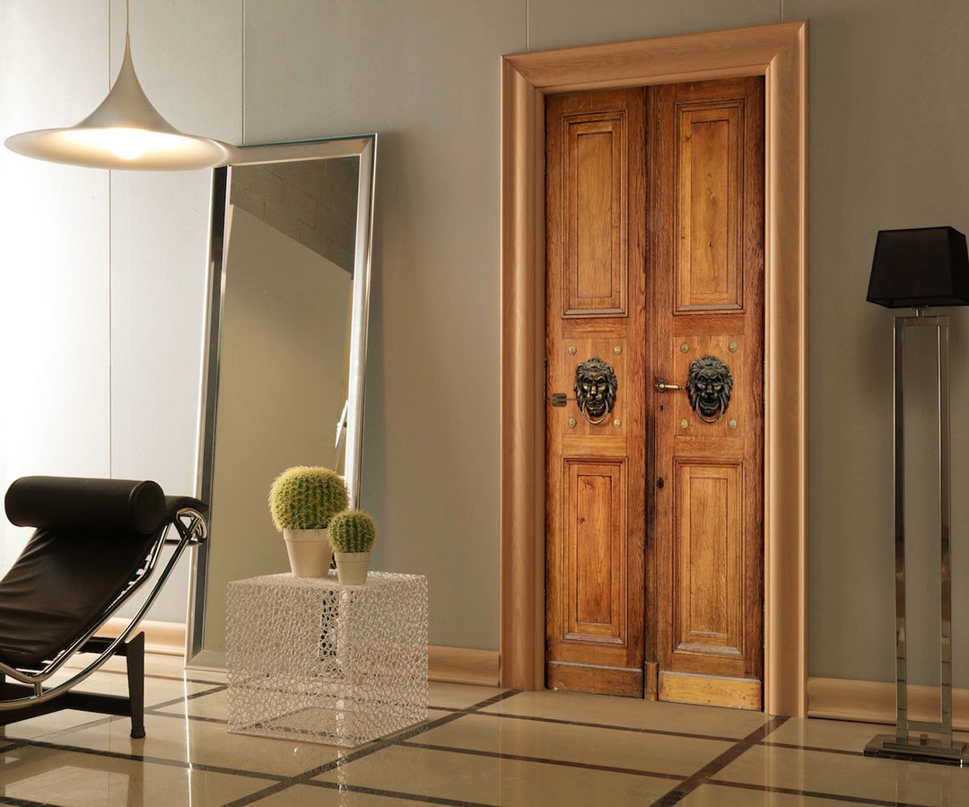 Door Wall Sticker Old Wood Door/peel and Stick Door Mural/rustic Wood ...