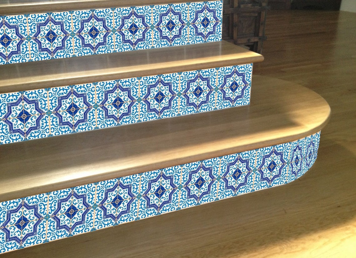 Laminated Vinyl Stickers Dark Blue and White Moroccan - Etsy