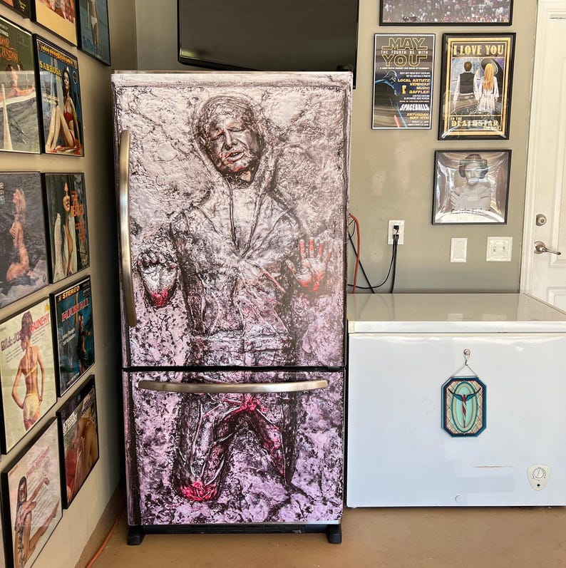 Refrigerator Vinyl Wrap Han Solo Frozen in Carbonite/ Han Solo ...