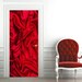 Door Wall Sticker Red Silk Satin / Texture Fabric Decal / Red Door Wrap ...