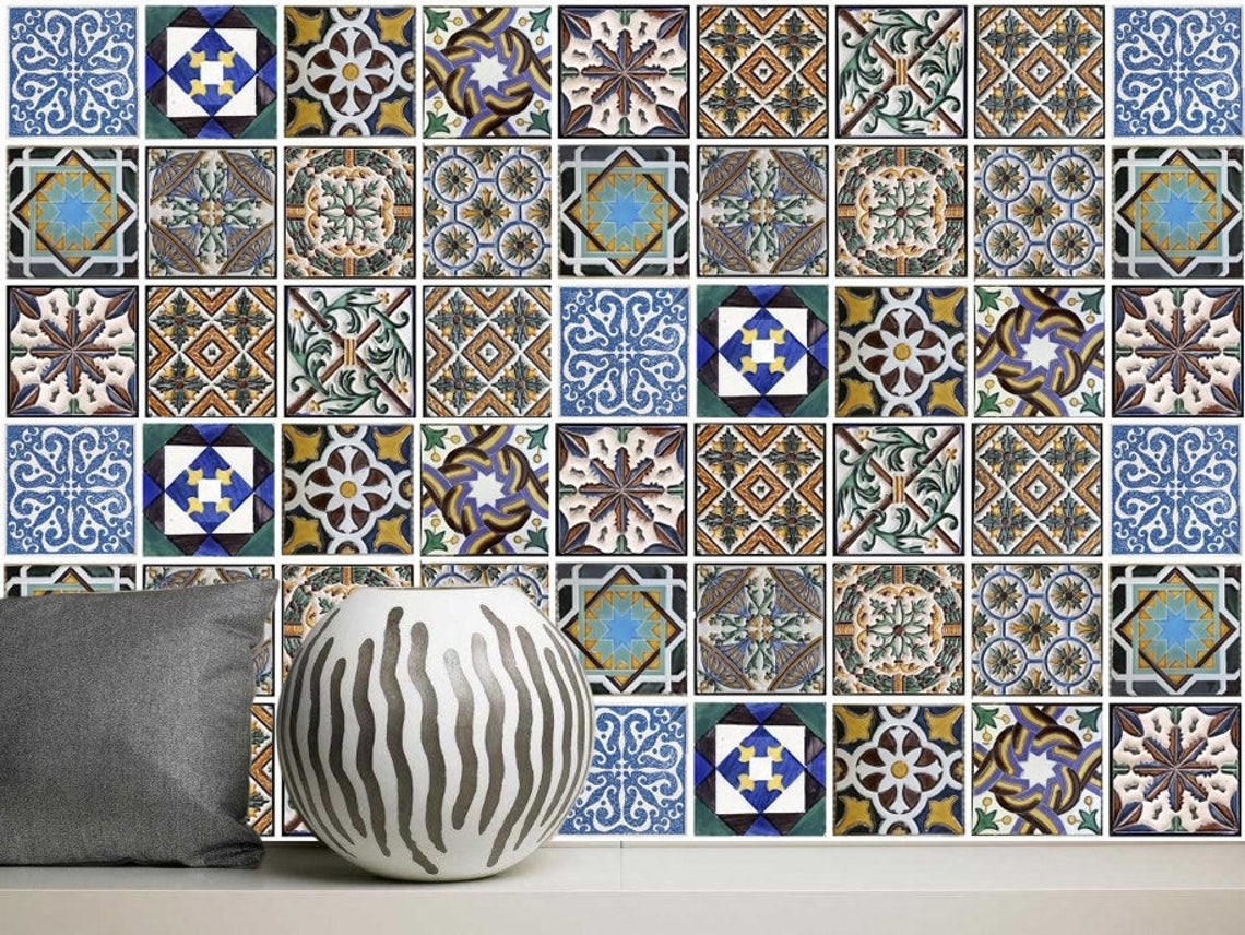 Laminated Vinyl Stickers Traditional Portuguese Tiles Azulejos - Etsy