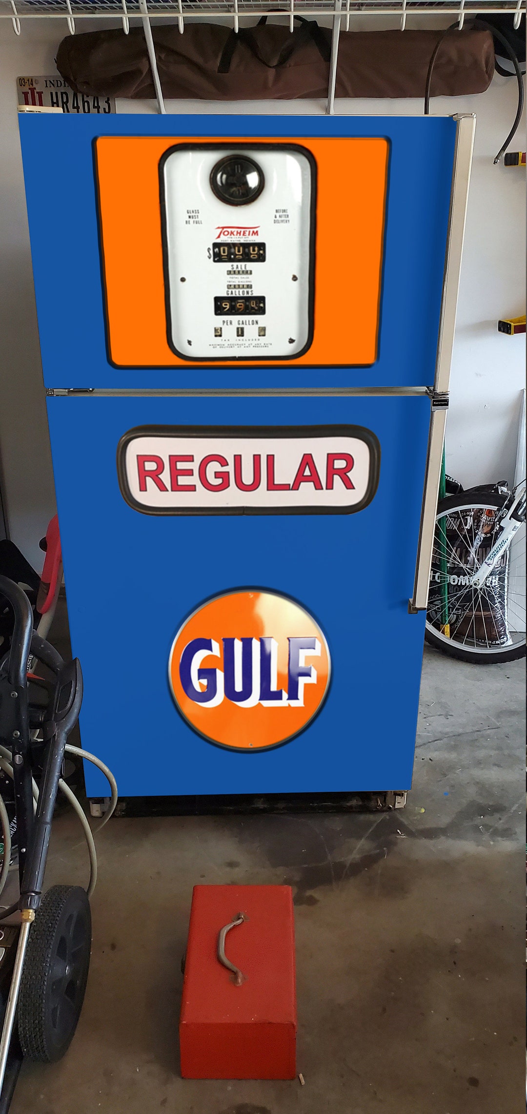 Vintage Gulf Gas Pump Refrigerator Wrap Skin / Retro Fridge - Etsy
