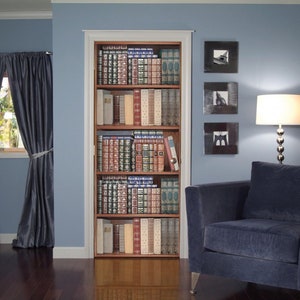 Door Wall Sticker Bookcase/ Library Wallpaper/ Bookcase Door Decal ...