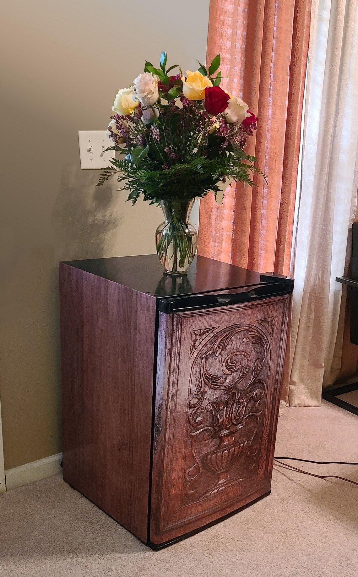 Mini-Fridge Vinyl Sticker Old Wooden Door / | Etsy