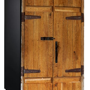 Mini-fridge Vinyl Sticker ***old Wooden Door*** / Self-adhesive Vinyl ...