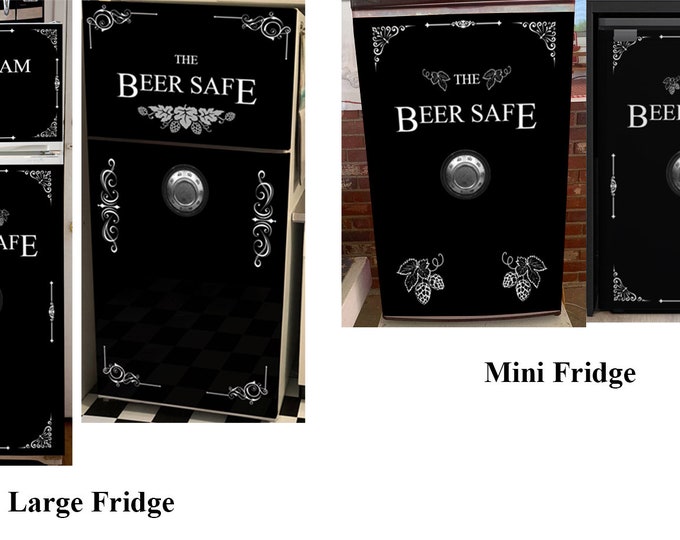 Fridge Vinyl Sticker Mini-fridge Vinyl Sticker beer Safe/ Beer Safe ...