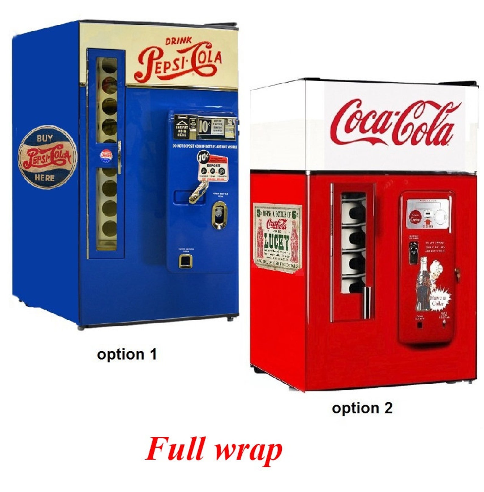 Mini-fridge Vinyl Sticker ***pepsi***coca Cola**/ Vintage Vending ...