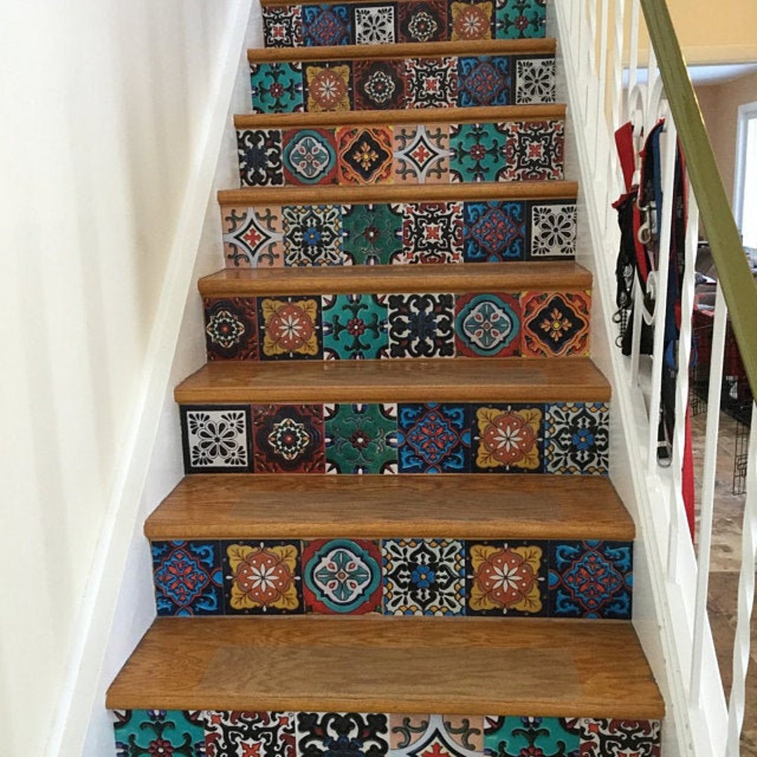 Stair Riser Decals/vinyl Stickers "mexican Talavera Tiles-2"/ Talavera ...