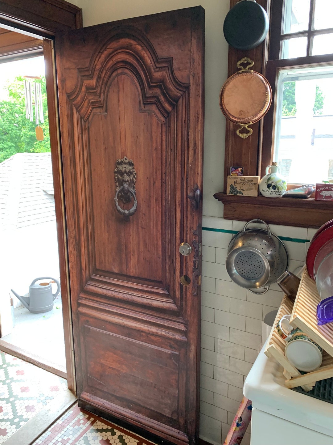 Door Wall Sticker *old Wood Door With Ancient Knocker* / Sliding Barn ...