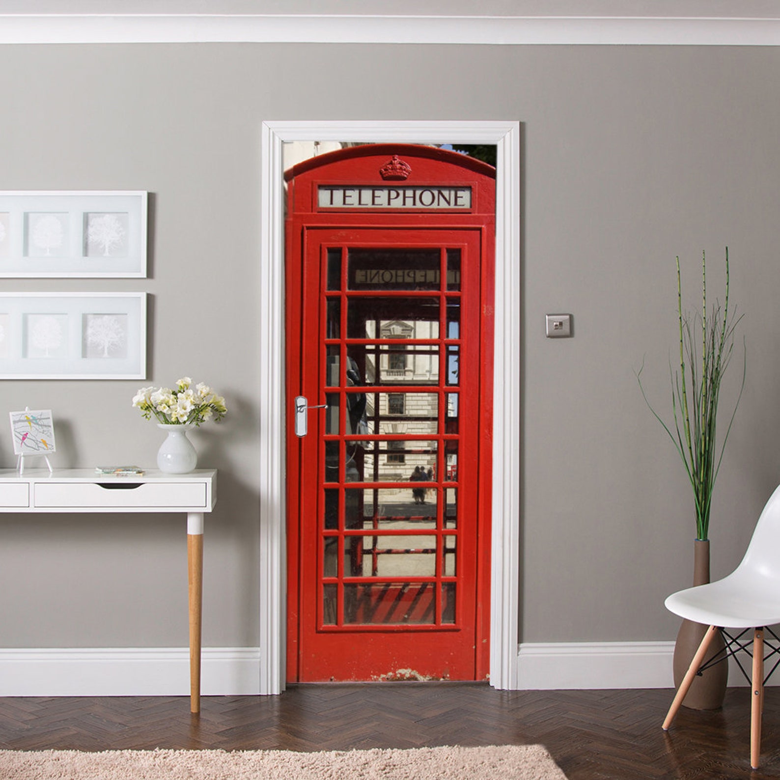 Door Wall Sticker London Phone Booth/ British Phone Booth Door / Phone ...